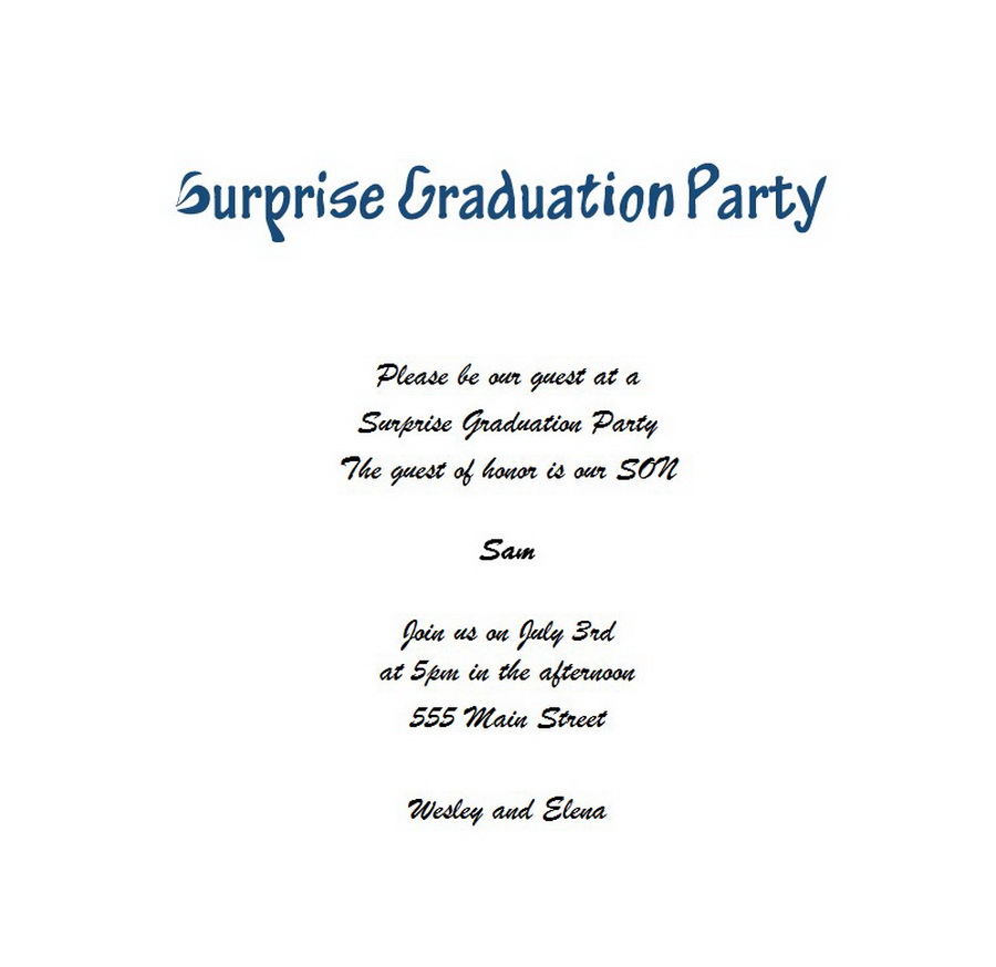 Graduation Party Invitation Wording Examples